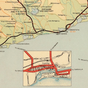 Vintage Map of Sri Lanka, Ceylon Large Map, Detailed Map, Wall Decor - Etsy