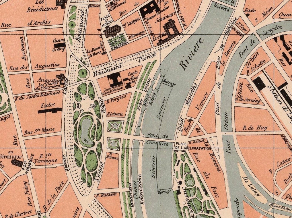 Historical Map of Liège Plan De La Ville De Liège Old City - Etsy Canada