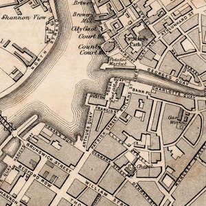 Limerick Map - Old Map of Limerick - Fine Archival Print on Paper or ...