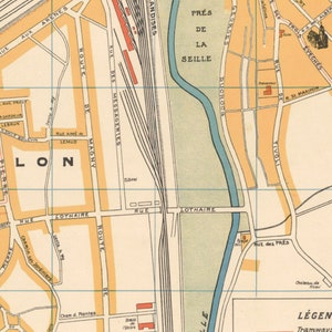 Map of Metz (france), Old City Plan From 1930, Giclee Fine Print ...