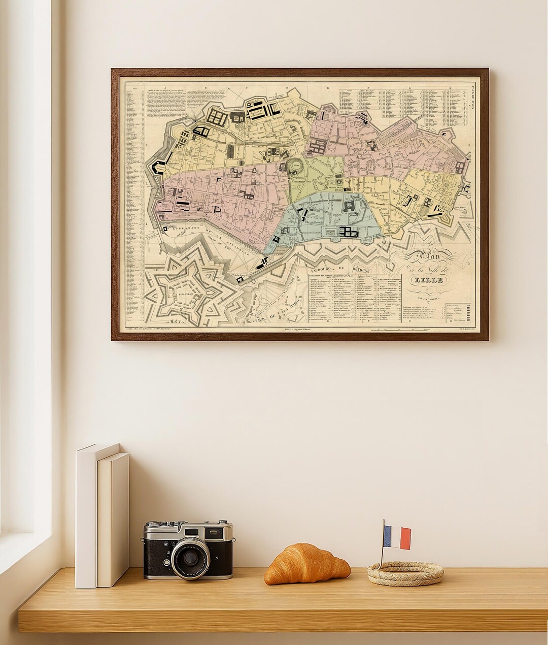 Vintage Map of Lille | Antique City Plan Art | French Historical Map ...