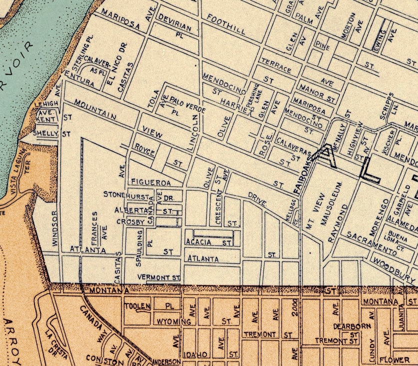 Vintage Map of Pasadena Old City Map Restored Fine Print on - Etsy Canada