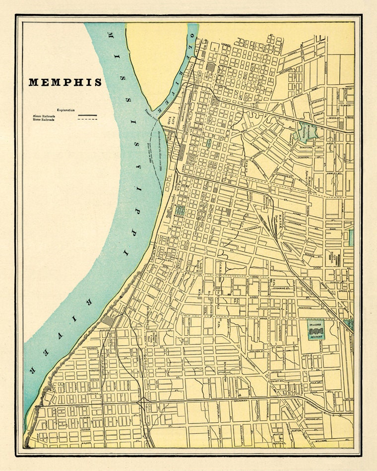Mapa antiguo de Menfis Mapa antiguo en letra pequeña Dos - Etsy España