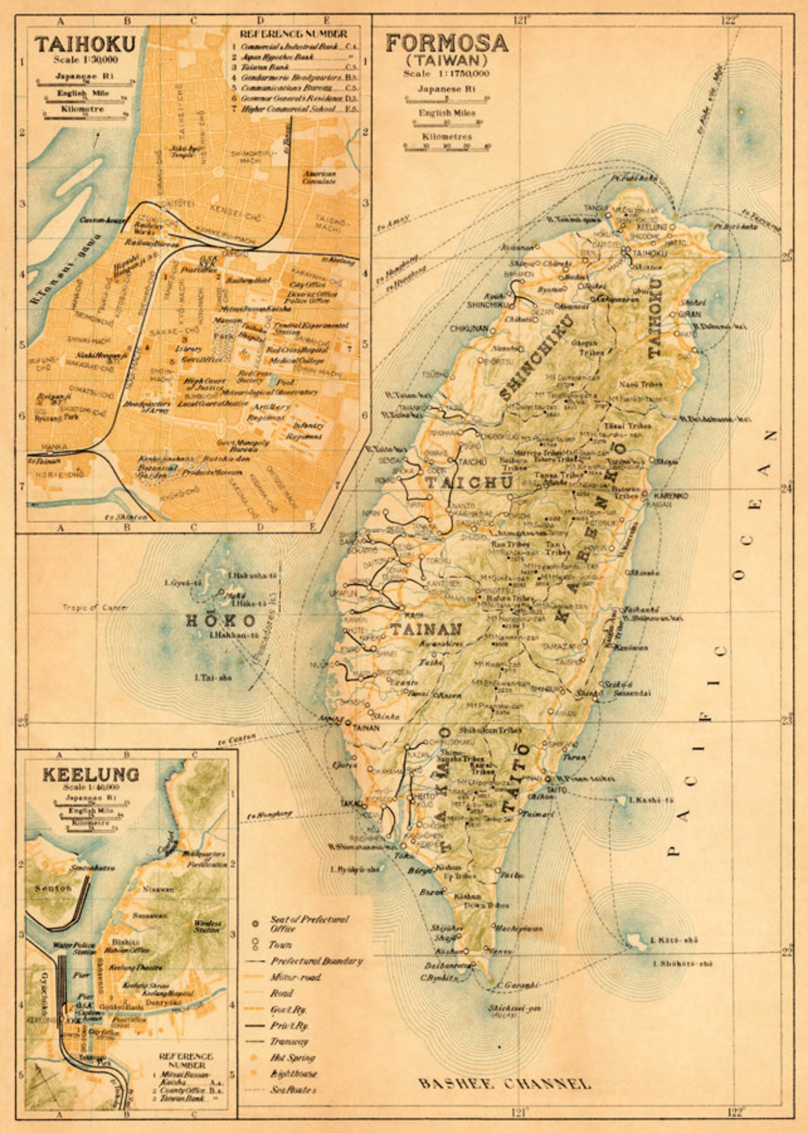 Taiwan Map Old Map of Taiwan Fine Reproduction Giclee | Etsy