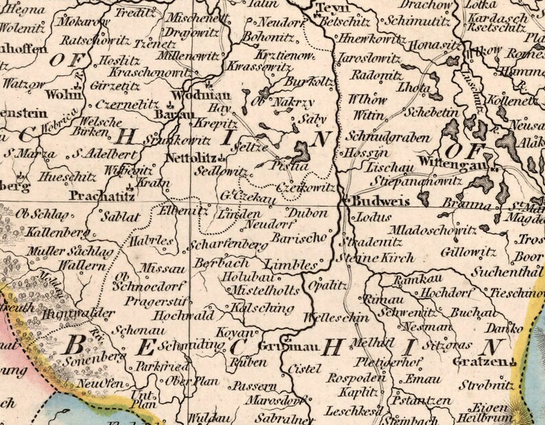 Old Map of Bohemia - Moravia Map - Historical Map Print on Paper or ...