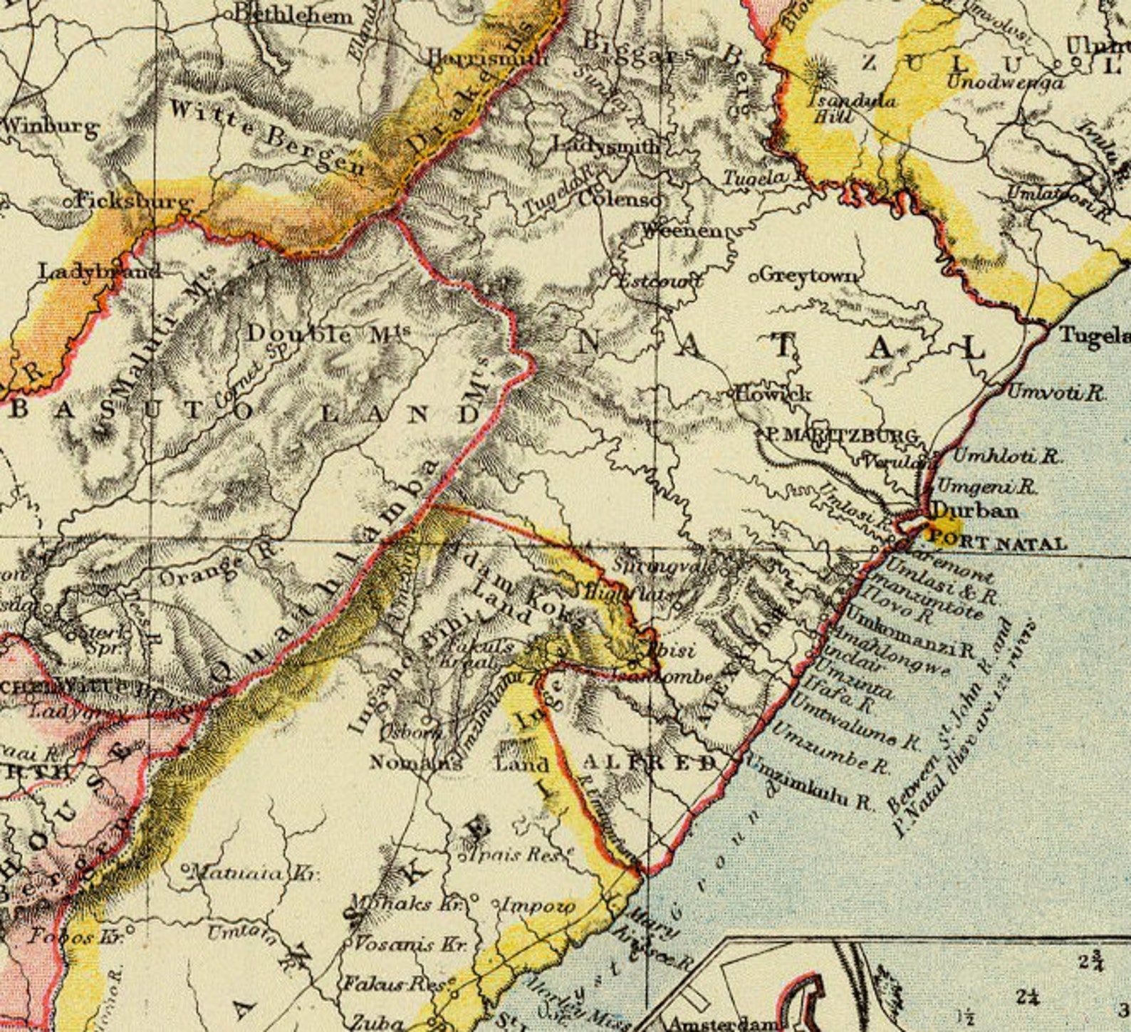 South Africa Map Old Map of South Africa Archival - Etsy UK