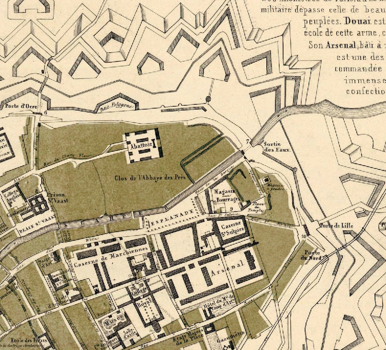 Douai Map Plan De La Ville De Douai france Fine Giclee - Etsy