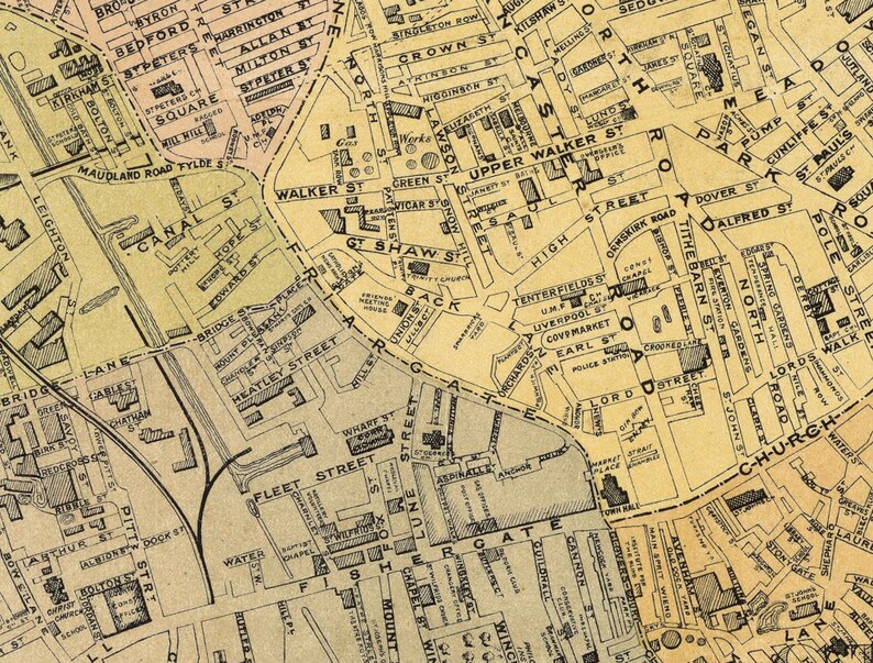 Preston Map Old Map of Preston Print Fine Reproduction on - Etsy