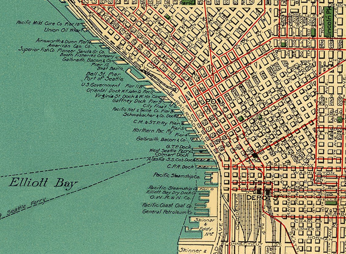Old Map of Seattle Antique Map Vintage Map Seattle Map - Etsy