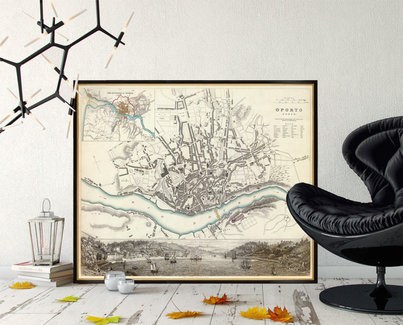 Porto Map Old Map of Porto Print City Map Print Plan of | Etsy