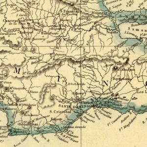 Vintage Map of Haiti - Old Map Print , Available on Paper or Canvas - Etsy