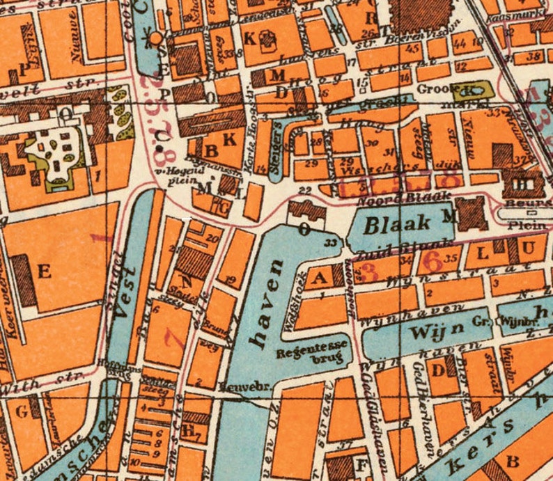 Rotterdam Map Old Map Reproduction Vintage City Plan | Etsy