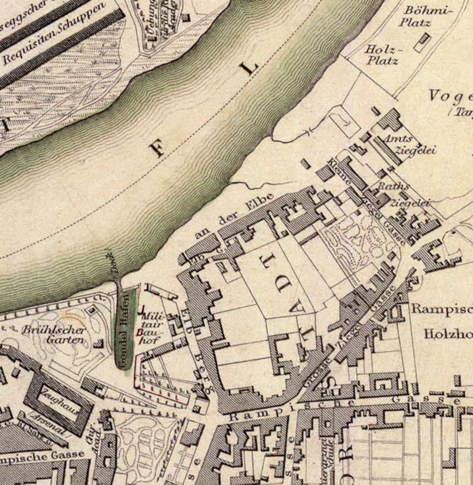 Old Map of Dresden Vintage Dresden germany Map Print - Etsy