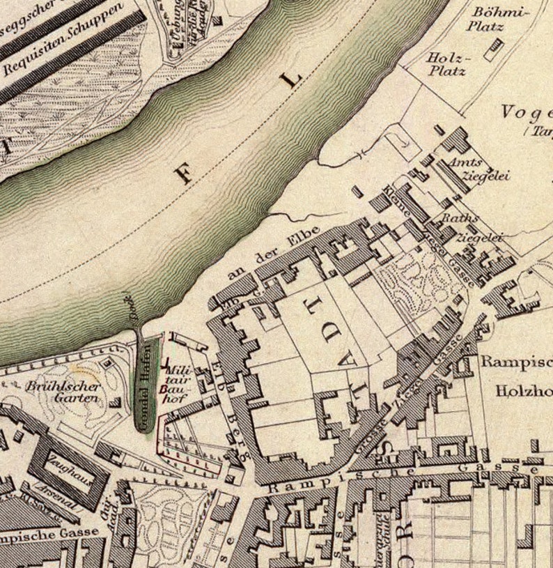 Old Map of Dresden Vintage Dresden germany Map Print - Etsy