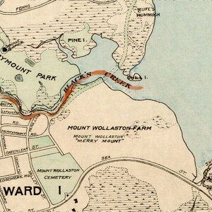Old Map of Quincy ( Massachusetts) 1907, Archival Fine Reproduction on ...