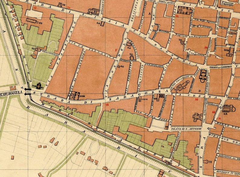 Vintage Map of Bologna Bologna Map Old Map of Bologna - Etsy