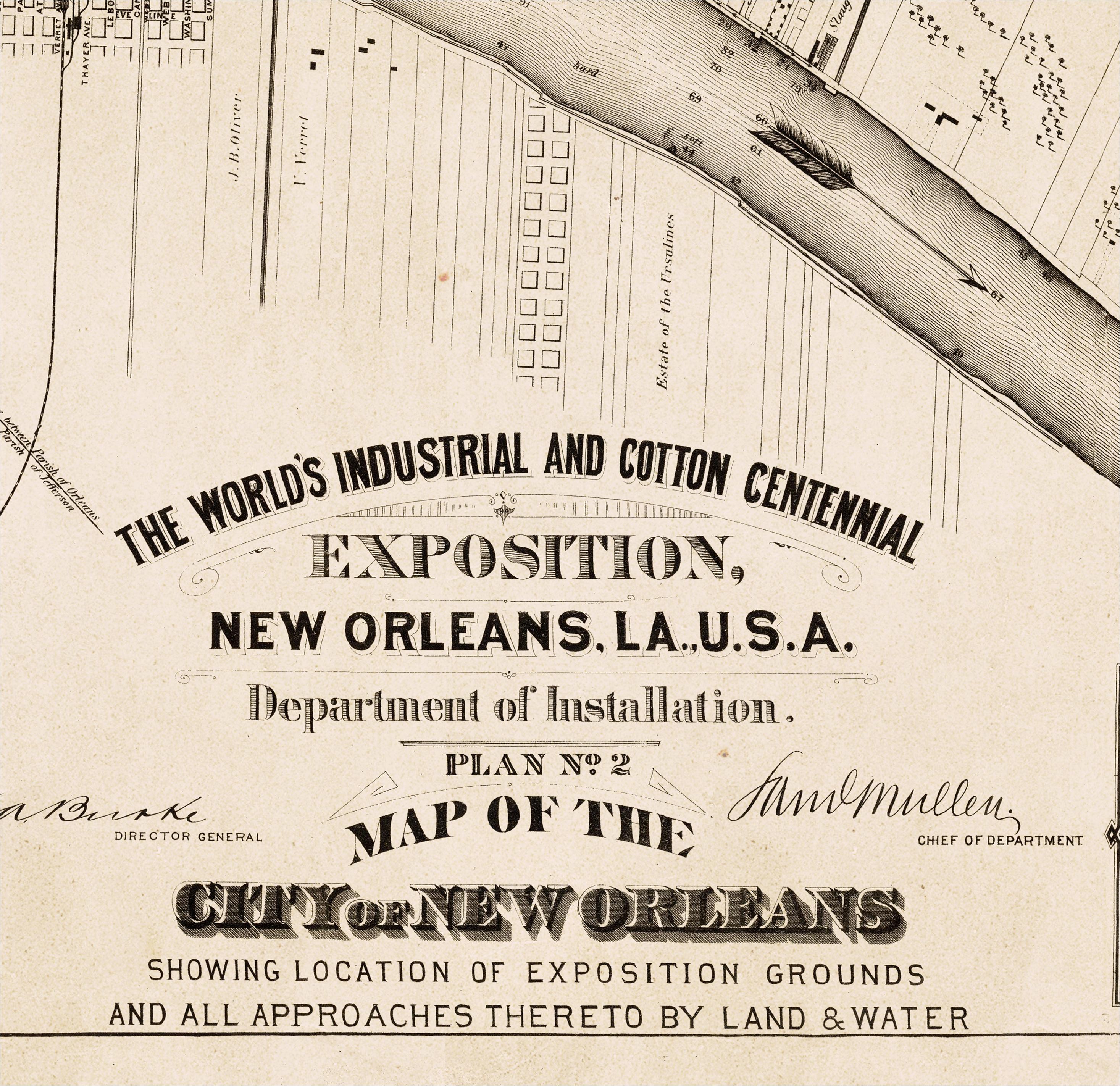 Antique 1884 New Orleans Map | World's Industrial and Cotton Centennial ...