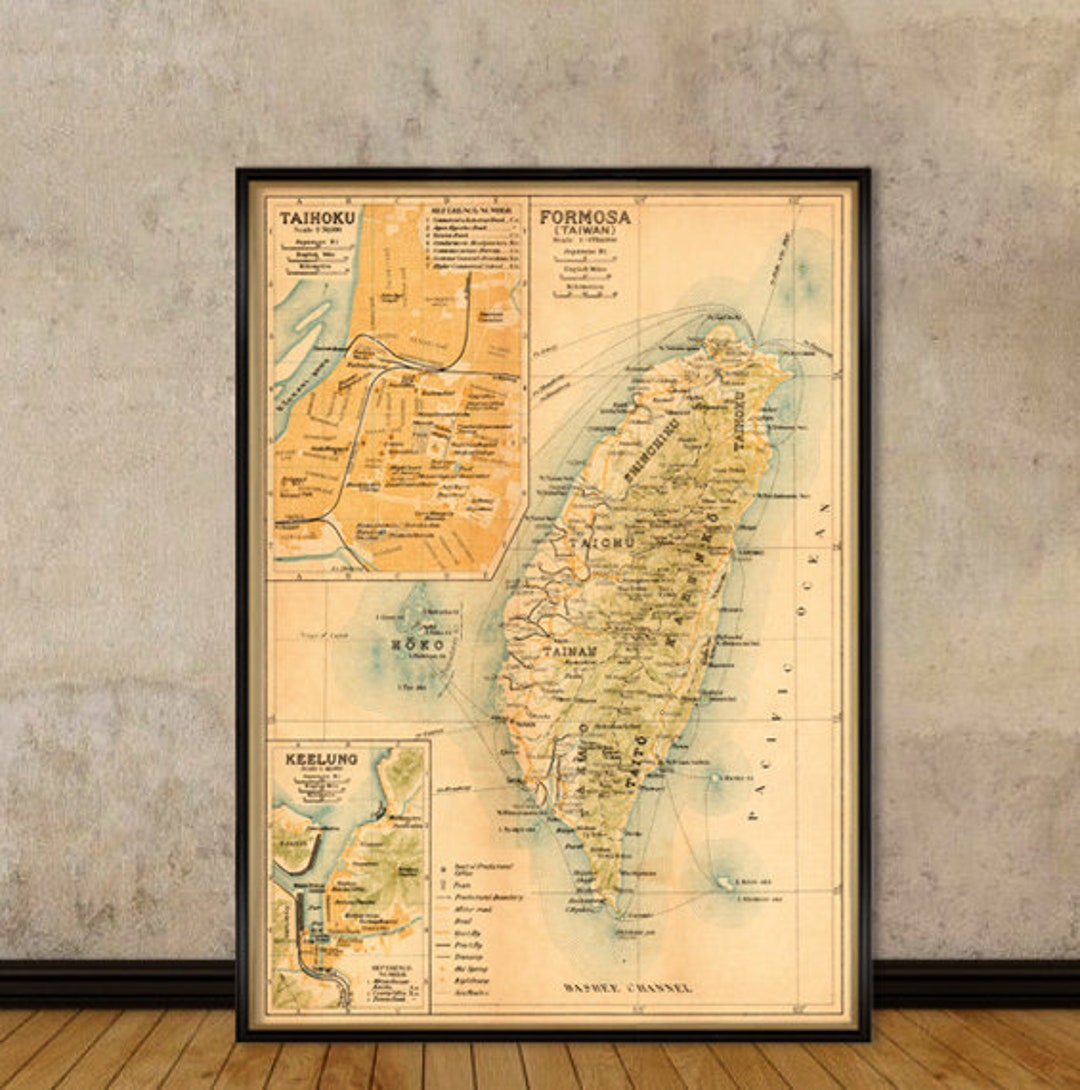 Taiwan Map - Old Map of Taiwan Fine Reproduction - Giclee Print - Etsy
