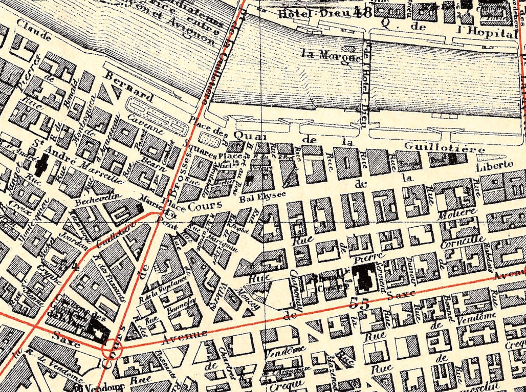 Lyon Map Large Wall Map of Lyon Archival Print on Paper or - Etsy