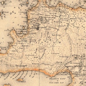 Historical Map of Java - Detailed Map of the Isle of Java - Etsy