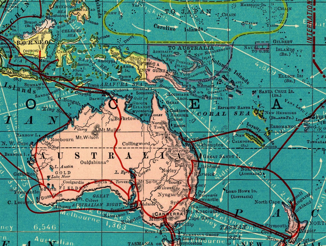 Wonderful Map of the World From 1897 Vintage Wall Map Poster | Etsy