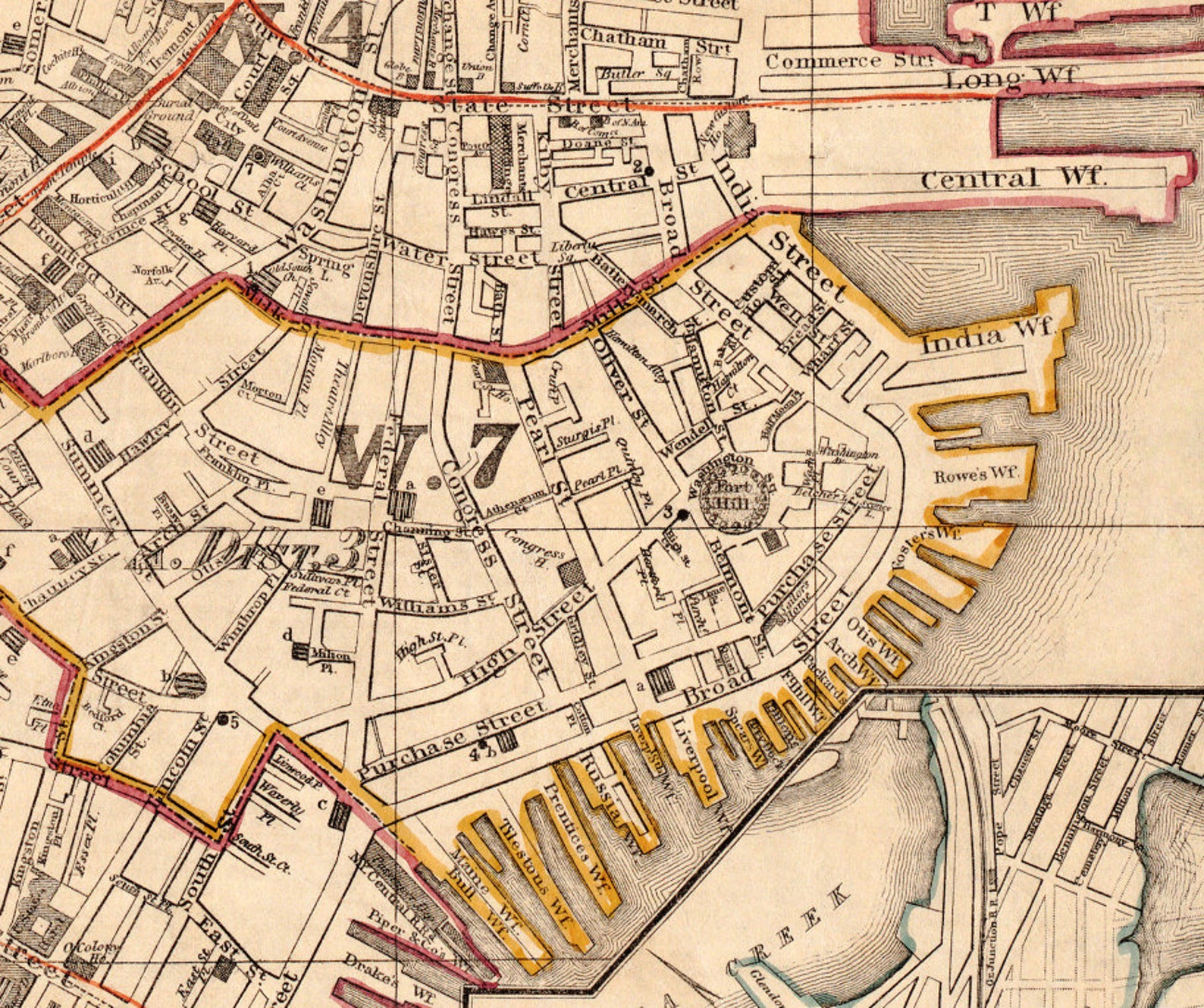 Old Map of Boston - Large Vintage Map - Boston Map Restored - Archival ...