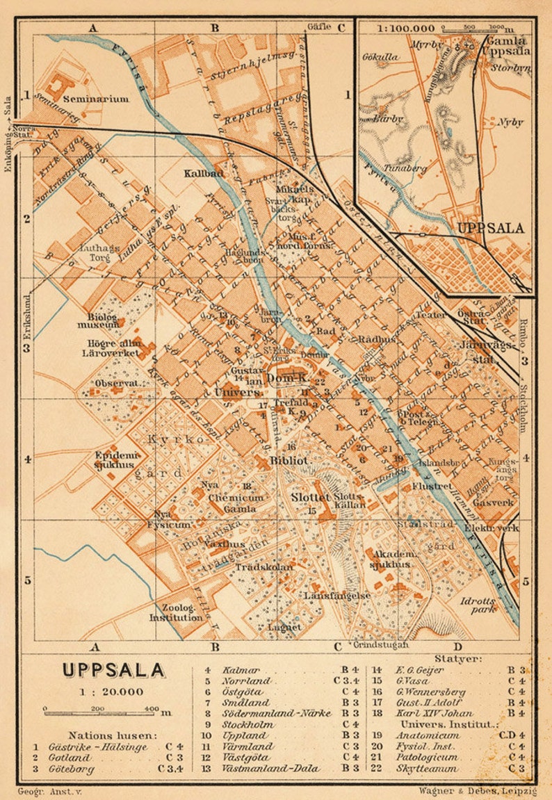 Uppsala Map Old Mao of Uppsala Fine Giclee Reproduction - Etsy Canada