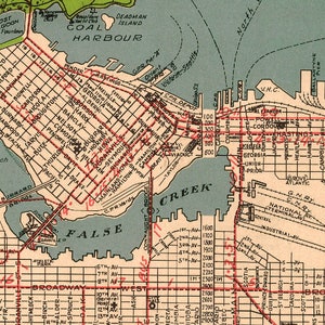 Old Map of Vancouver - Greater Vancouver and Suburbs, Large Wall Map ...