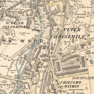 Winchester (UK) Historical Map, Old City Plan of Winchester, Large ...