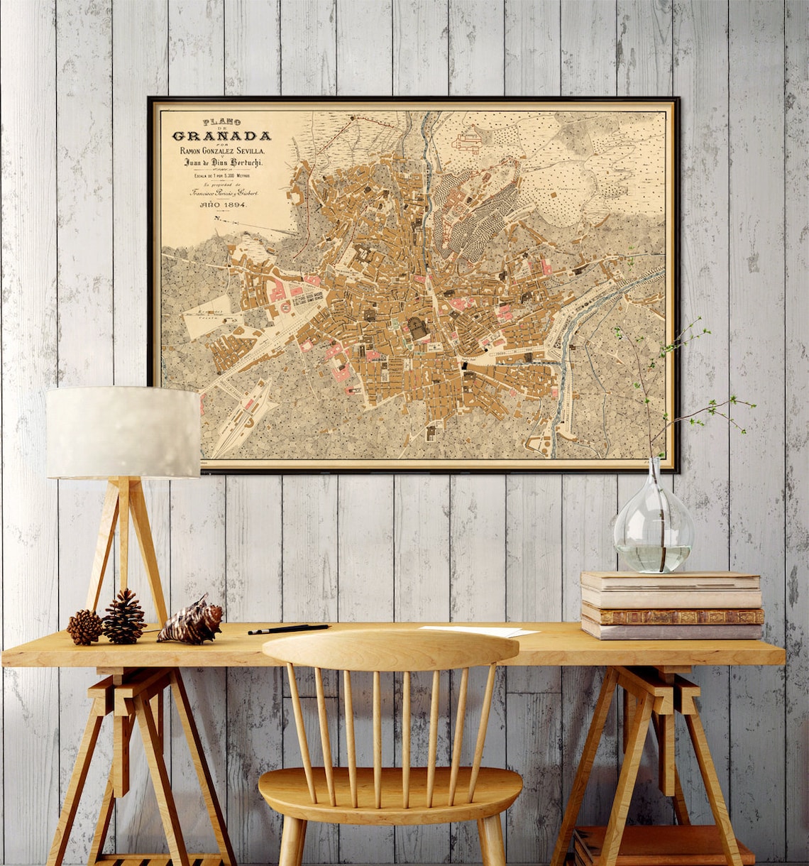 Granada Map Old Map of Granada Print on Paper or Canvas - Etsy