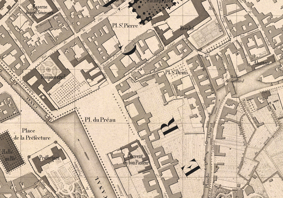Antique Map of Troyes Old City Plan Large Detailed Map of - Etsy