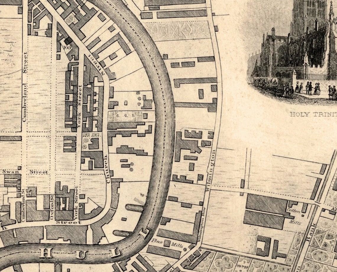 Kingston Upon Hull Map Fine Archival Print on Matte Canvas - Etsy