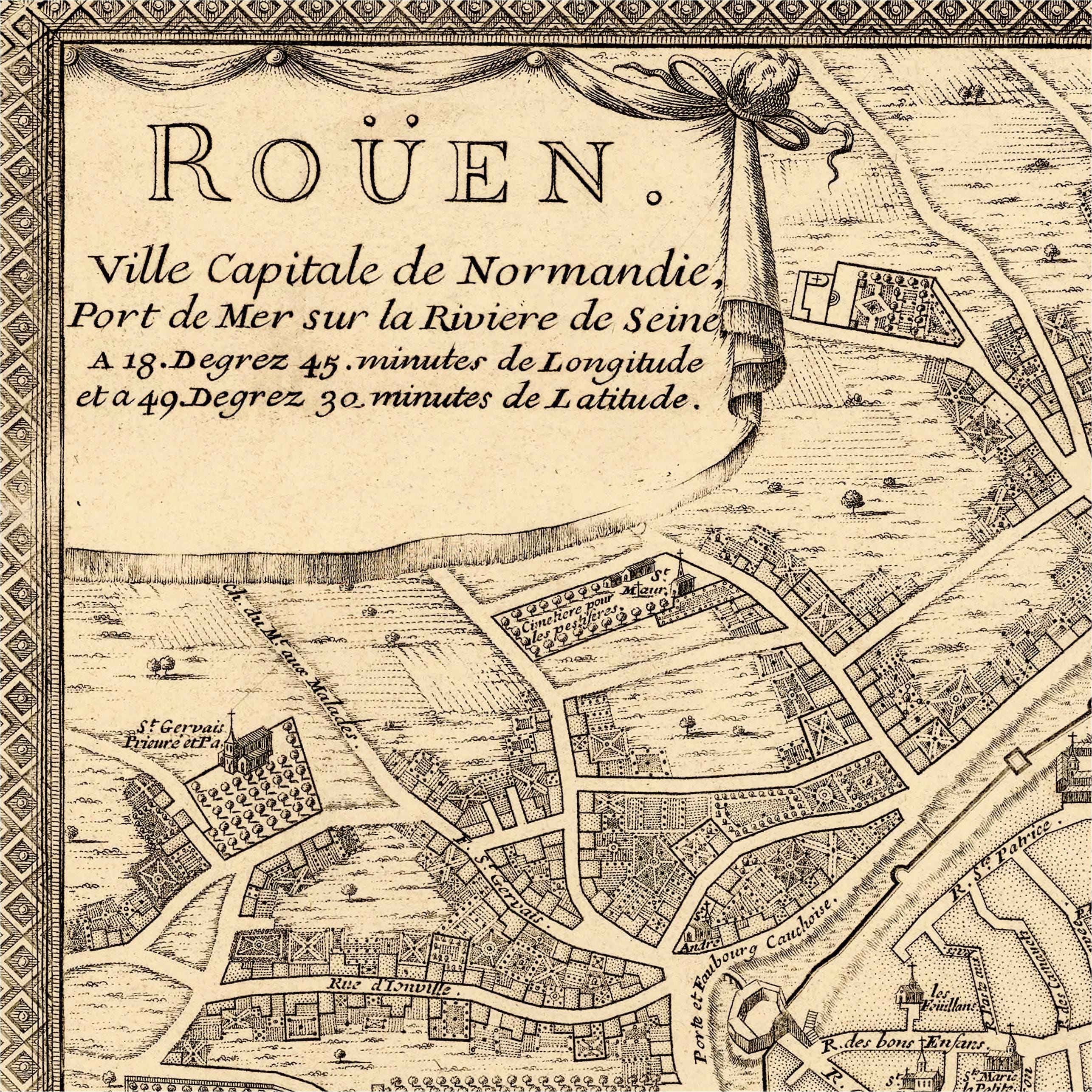 Map of Rouen | Plan De La Ville De Rouen | Archival Reproduction - Etsy