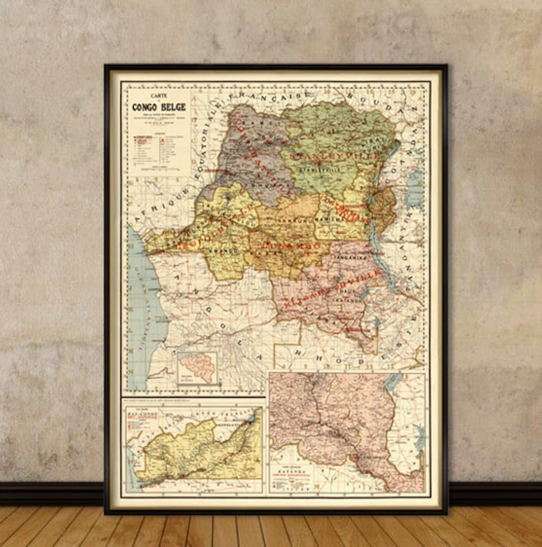 Congo Map Old Map of Congo Historic Map - Etsy Canada