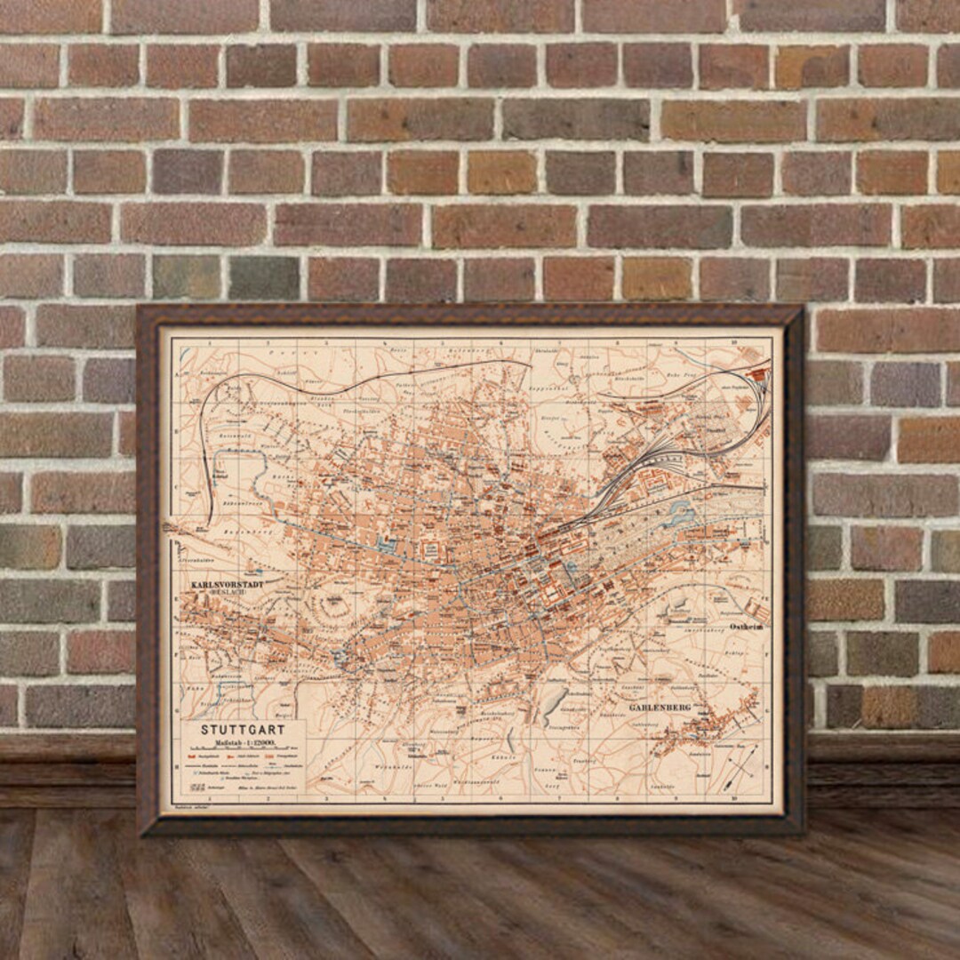 Stuttgart Map - Old Map of Stuttgart Fine Reproduction - Stuttgart ...