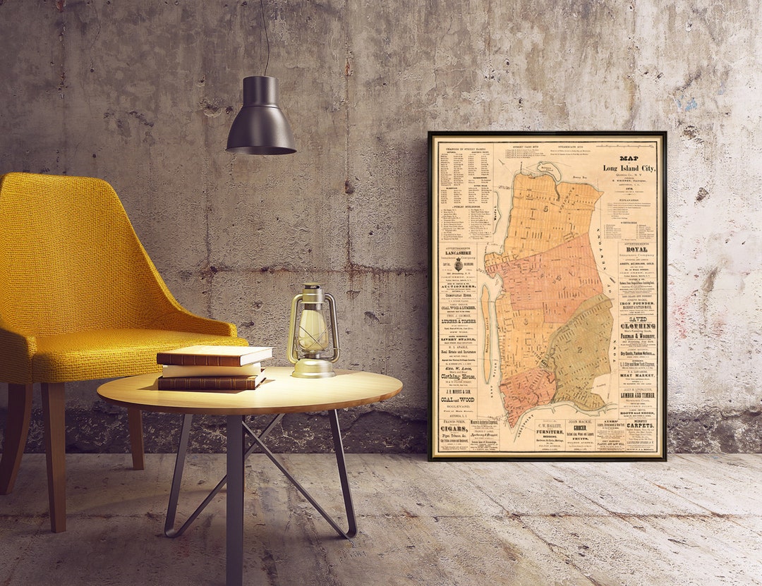 Old Map of Long Island City - Wonderful Old City Plan , Available on ...