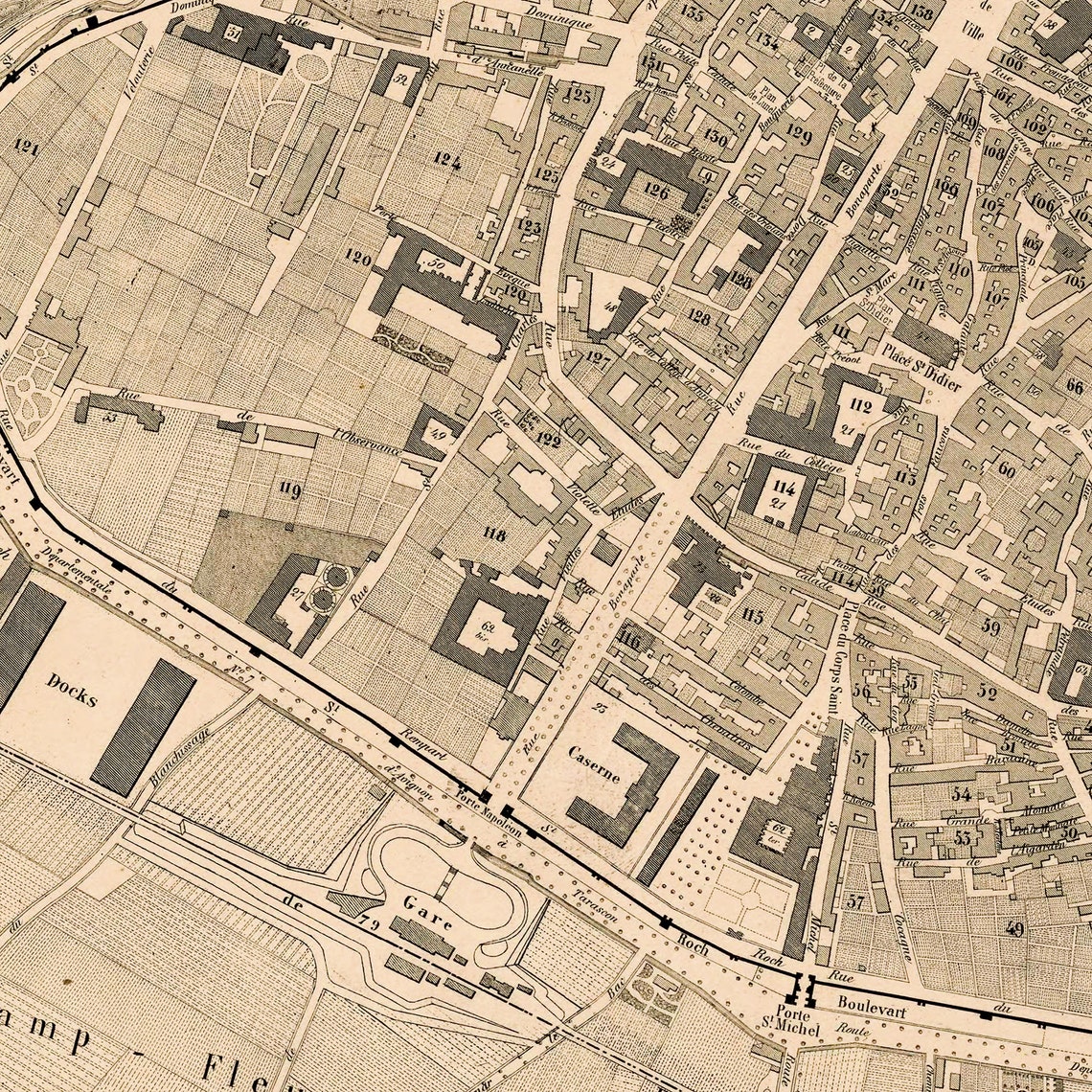 Avignon Map, Plan De La Ville D'avignon, Old City Plan of Avignon ...