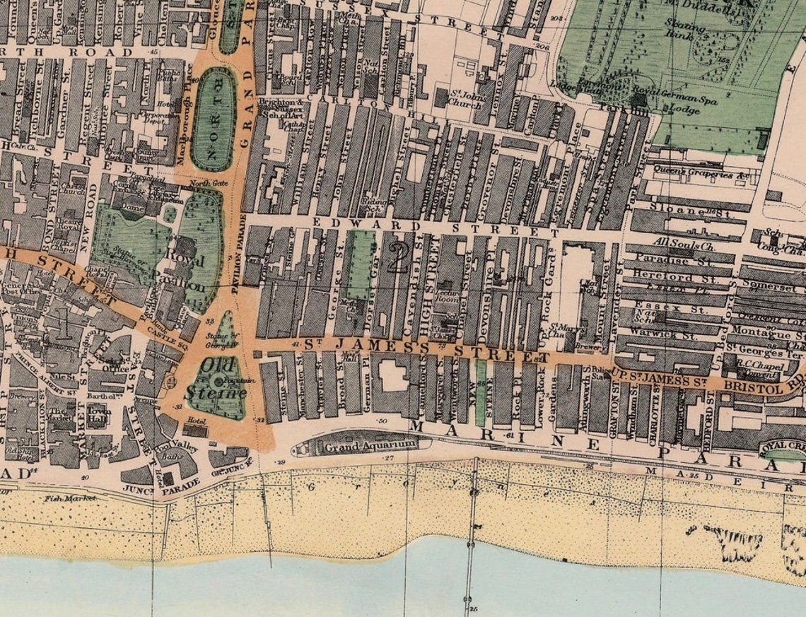 Brighton Map Old Map of Brighton Print Fine Print Large - Etsy