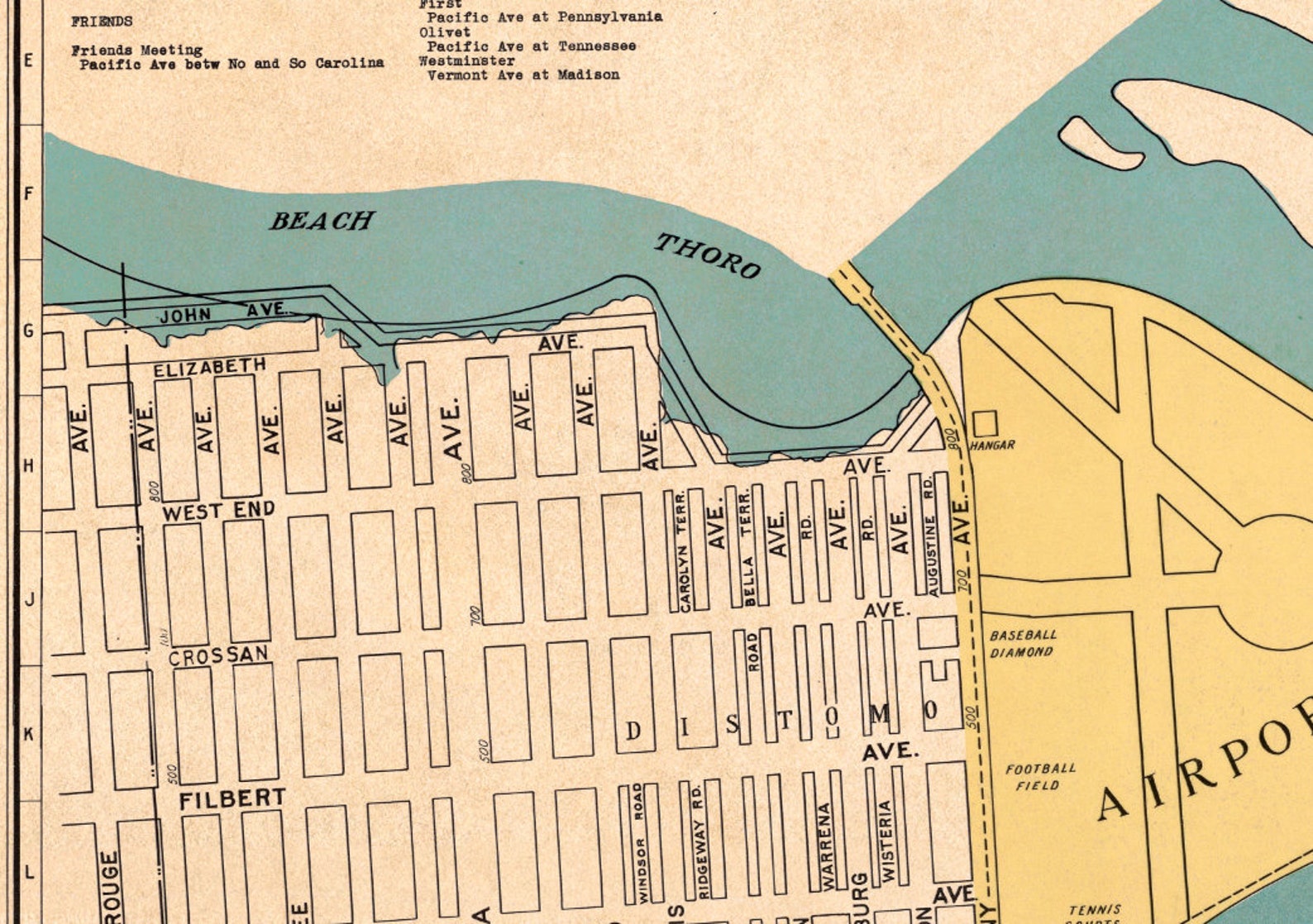 Atlantic City Map Vintage City Map Restored Wall Map Poster - Etsy