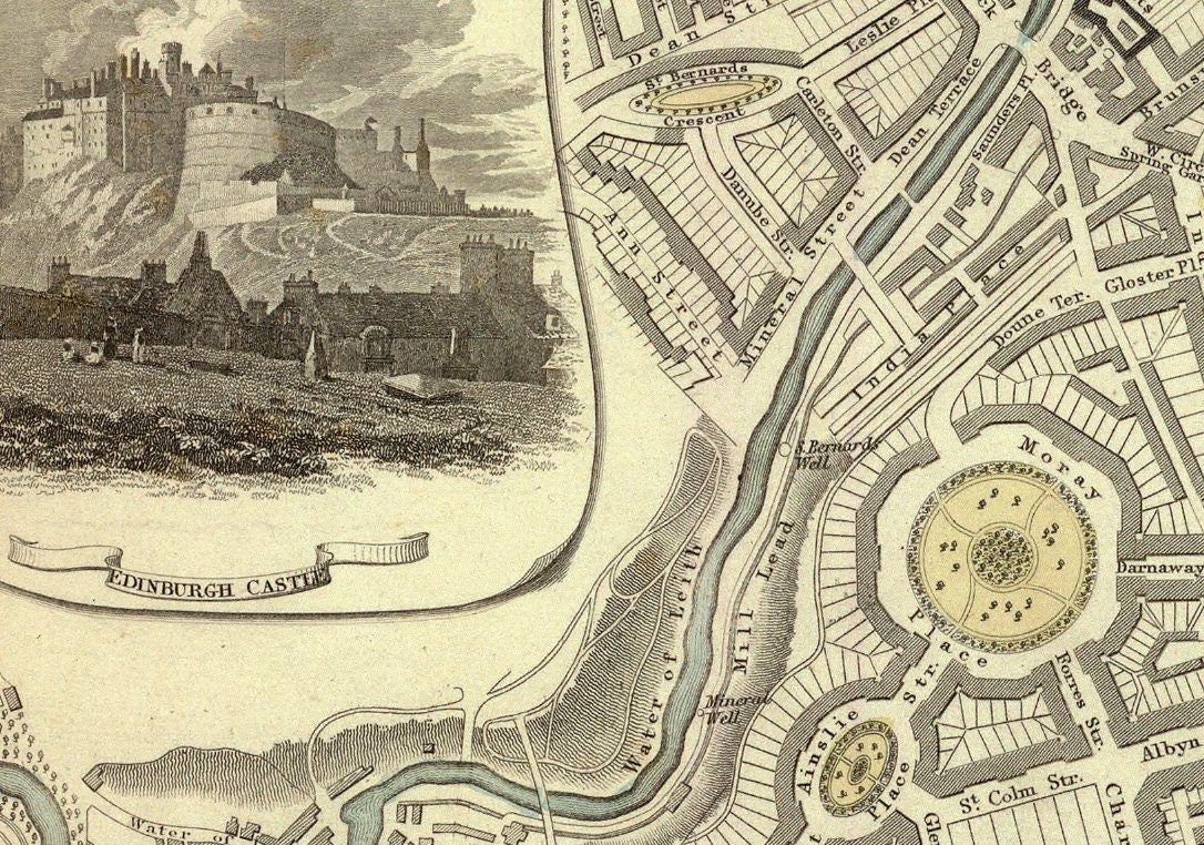 Vintage Map of Edinburgh Old City Map From 1843 Auld Reekie - Etsy UK