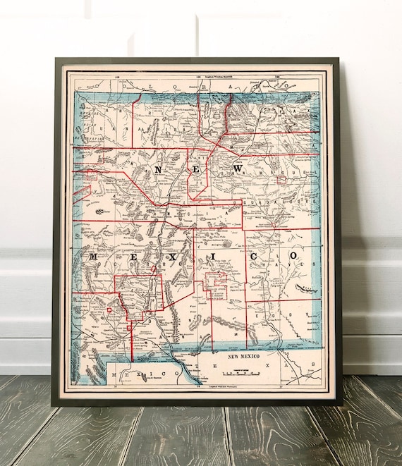 Old Map of New Mexico Historical Map From 1893 Land of - Etsy