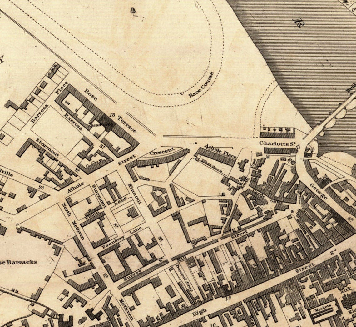 Map of Perth Scotland Fine archival print Perth map | Etsy