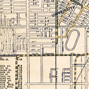 Los Angeles Map - Old Map Print, Vintage Style Map, Fine Art Print - Etsy