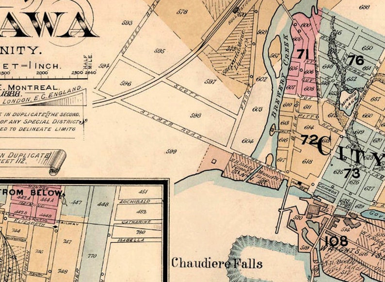 Vintage Map of Ottawa canada Historical Map Plan of - Etsy