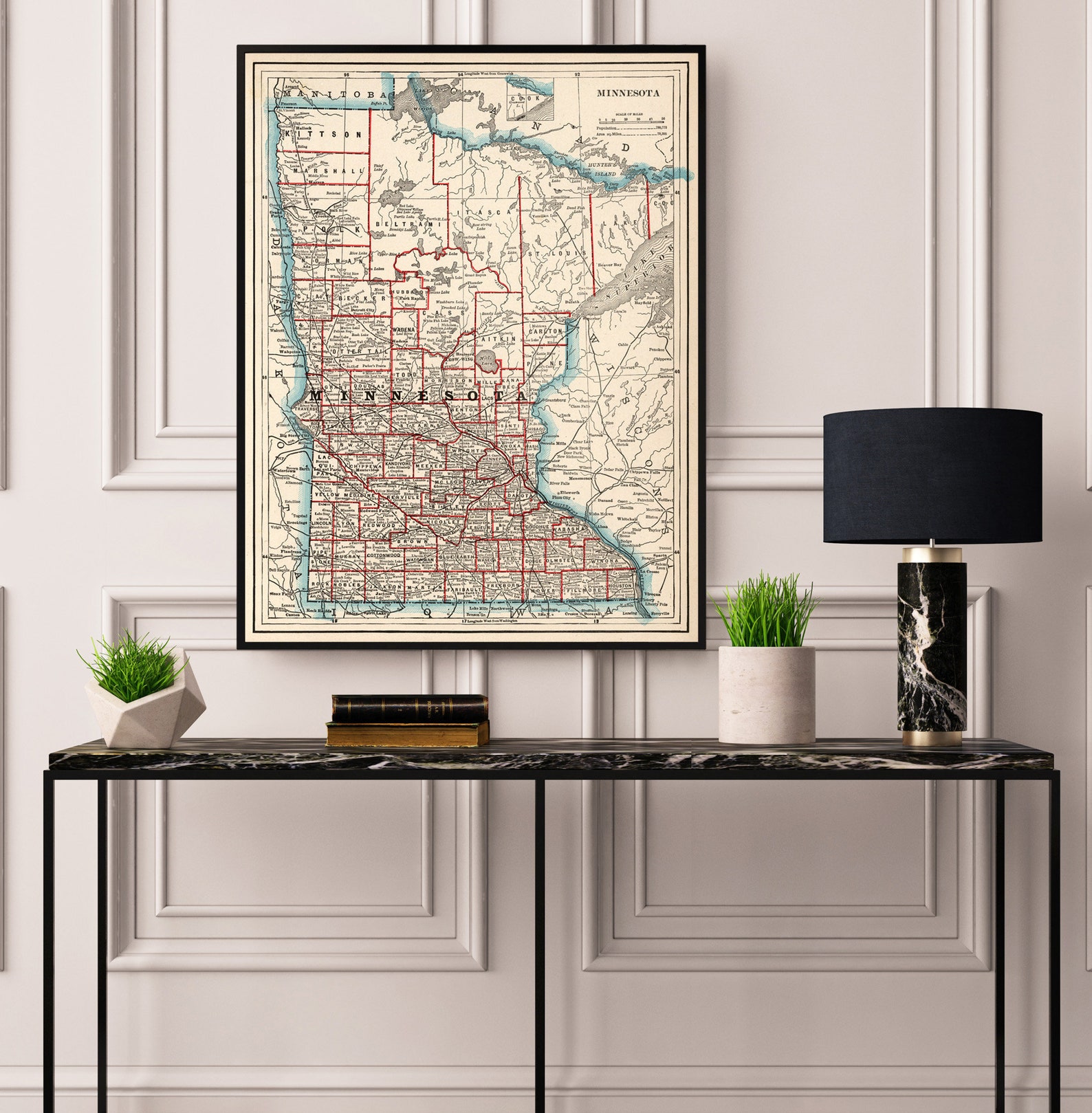 Old Map of Minnesota - Historical Map Restored - Wall Map Print ...