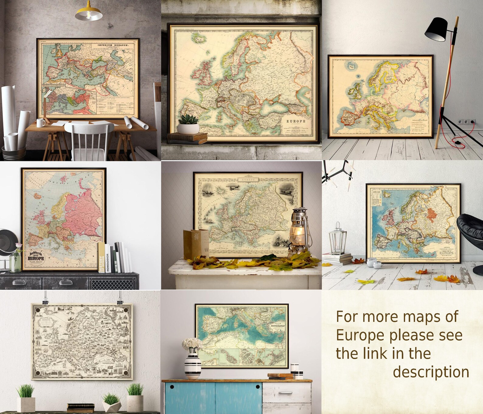 Antique Europe Map Old Map of Europe Archival Print on Paper or Canvas - Etsy