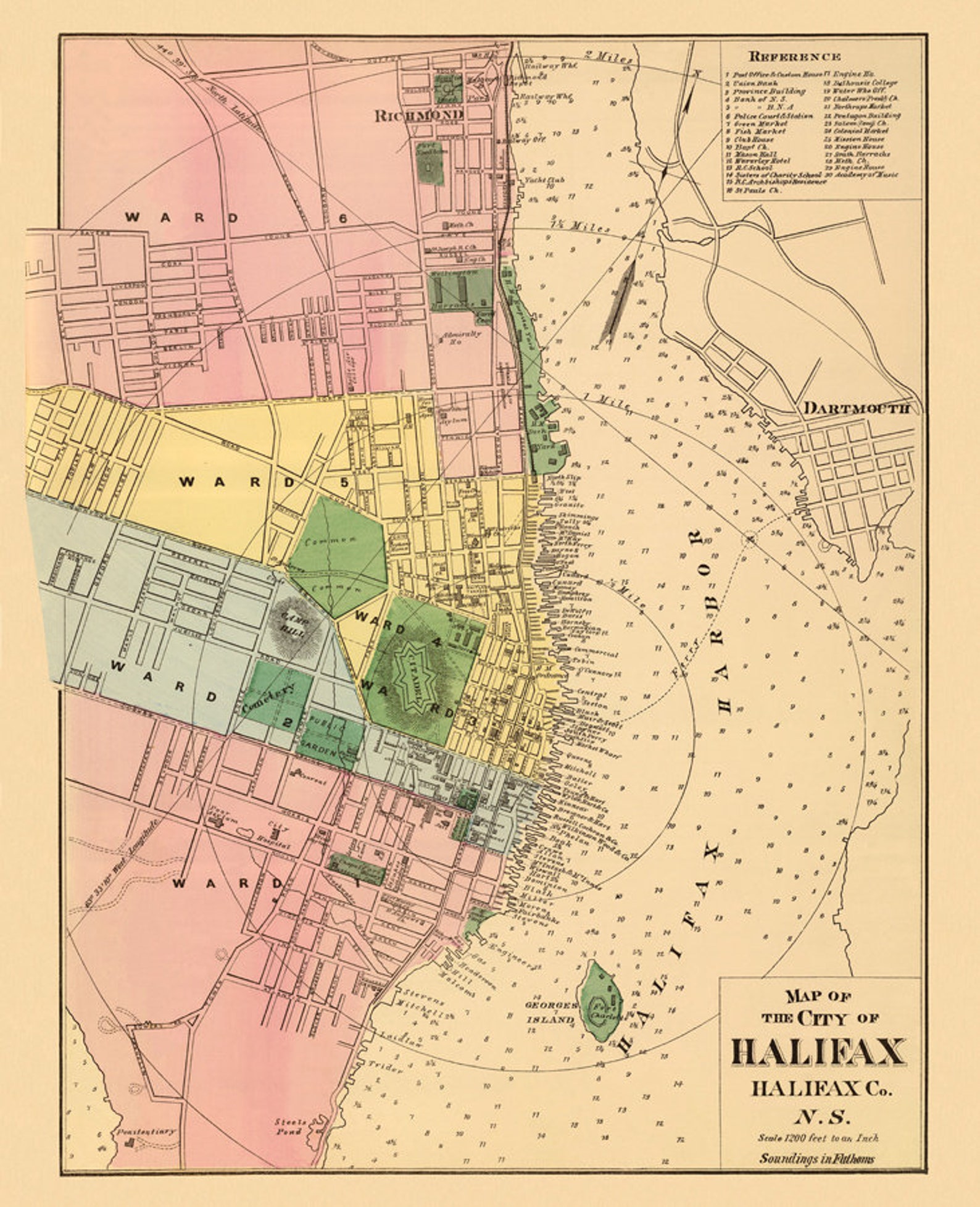 Halifax Map Vintage Map of Halifax Antique Looking Map | Etsy