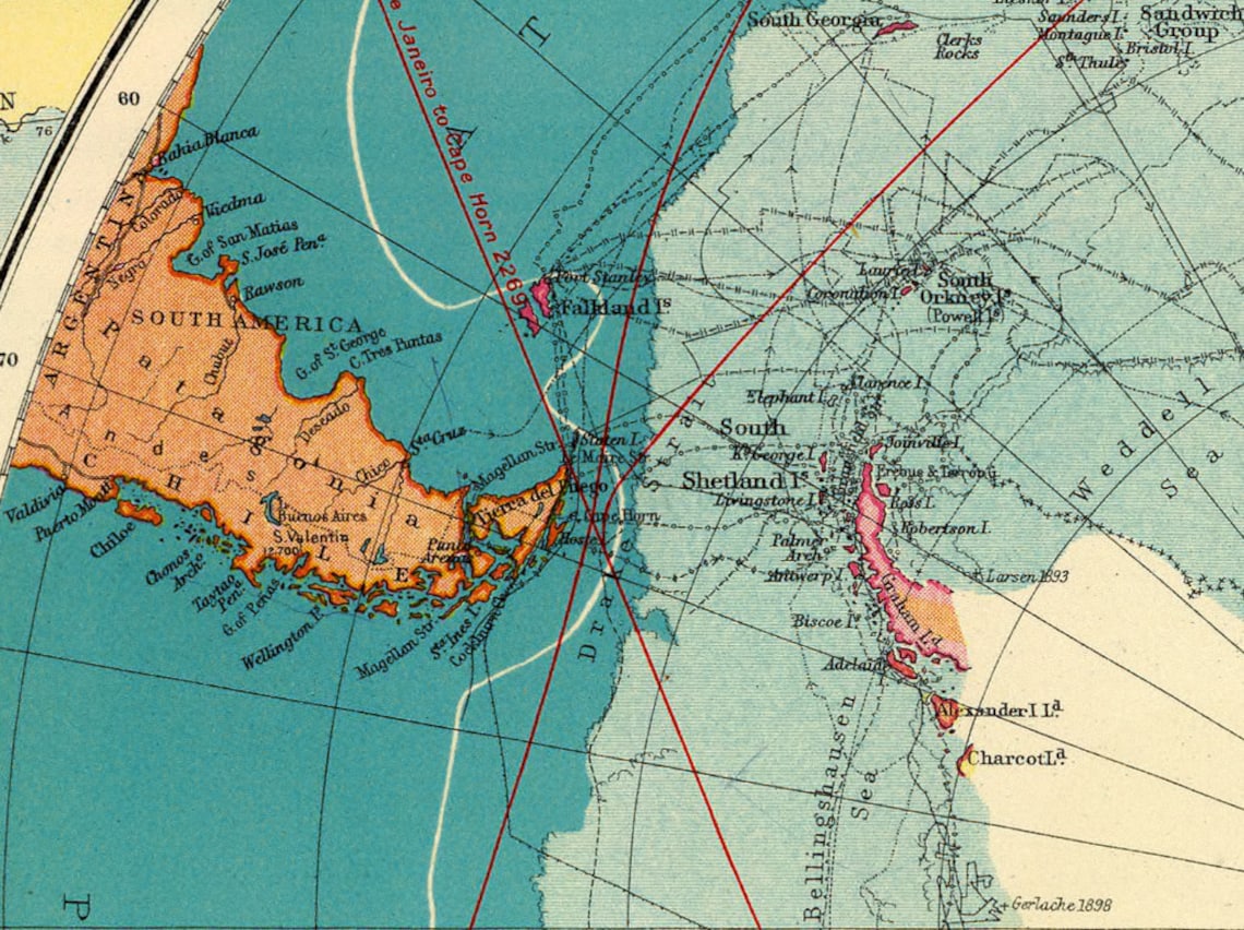 Arctica Map Antarctica Map Polar Regions Map Wall Map - Etsy