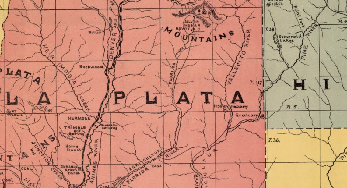 Map of Colorado Southwestern Colorado Map Fine Print on - Etsy