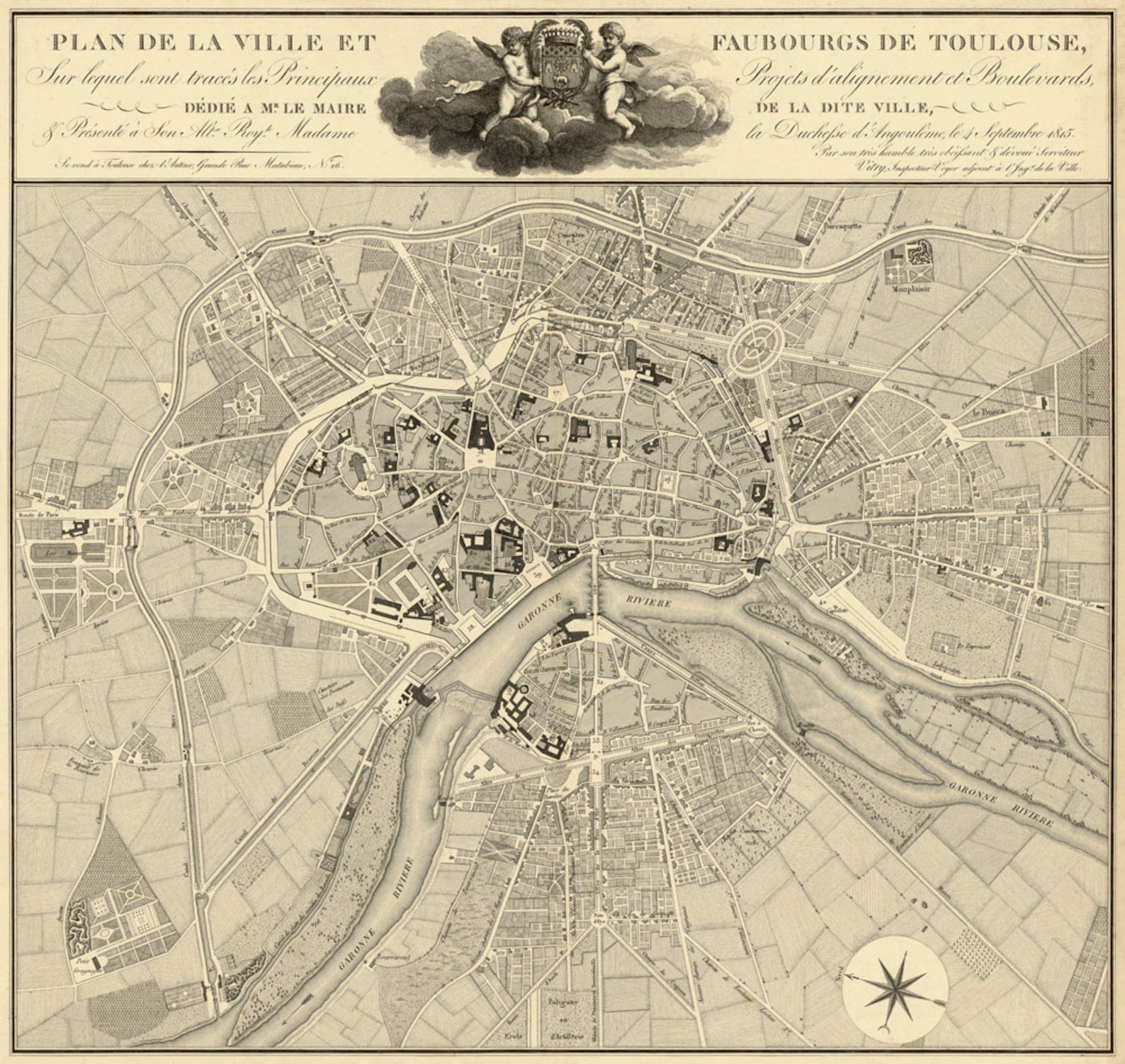 Map of Toulouse Old Map Restored Archival Map Print on - Etsy